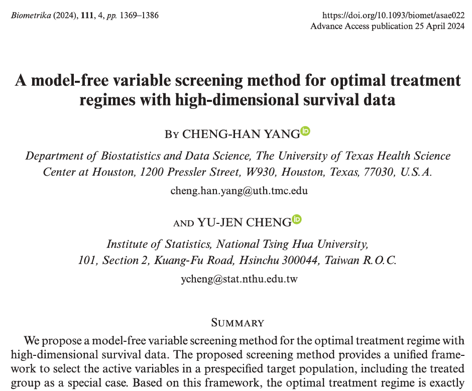 A model-free variable screening method for optimal treatment regimes with high-dimensional ...